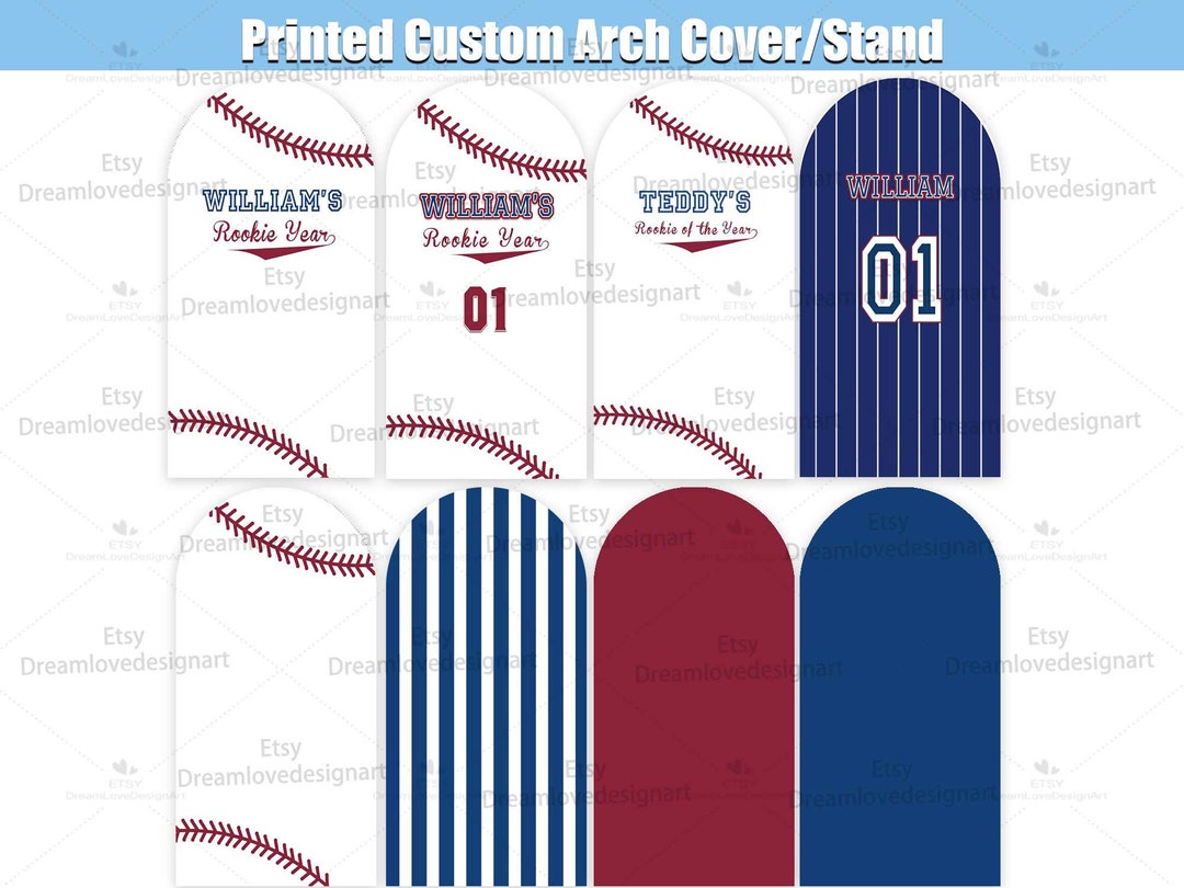 Baseball Arch Backdrop Cover Stand Custom Rookie of the Year Boy 1st ...