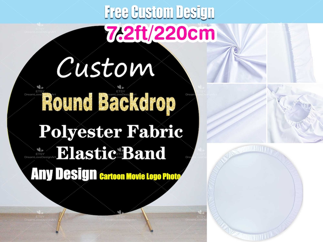 Custom 7.2ft Round Backdrop Cover 7ft Feet 220cm 2.2m Metal Stand ...