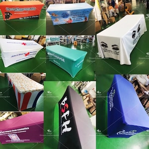 Custom Printed Spandex Table Cloth Stretch Fitted Table Cover Logo ...