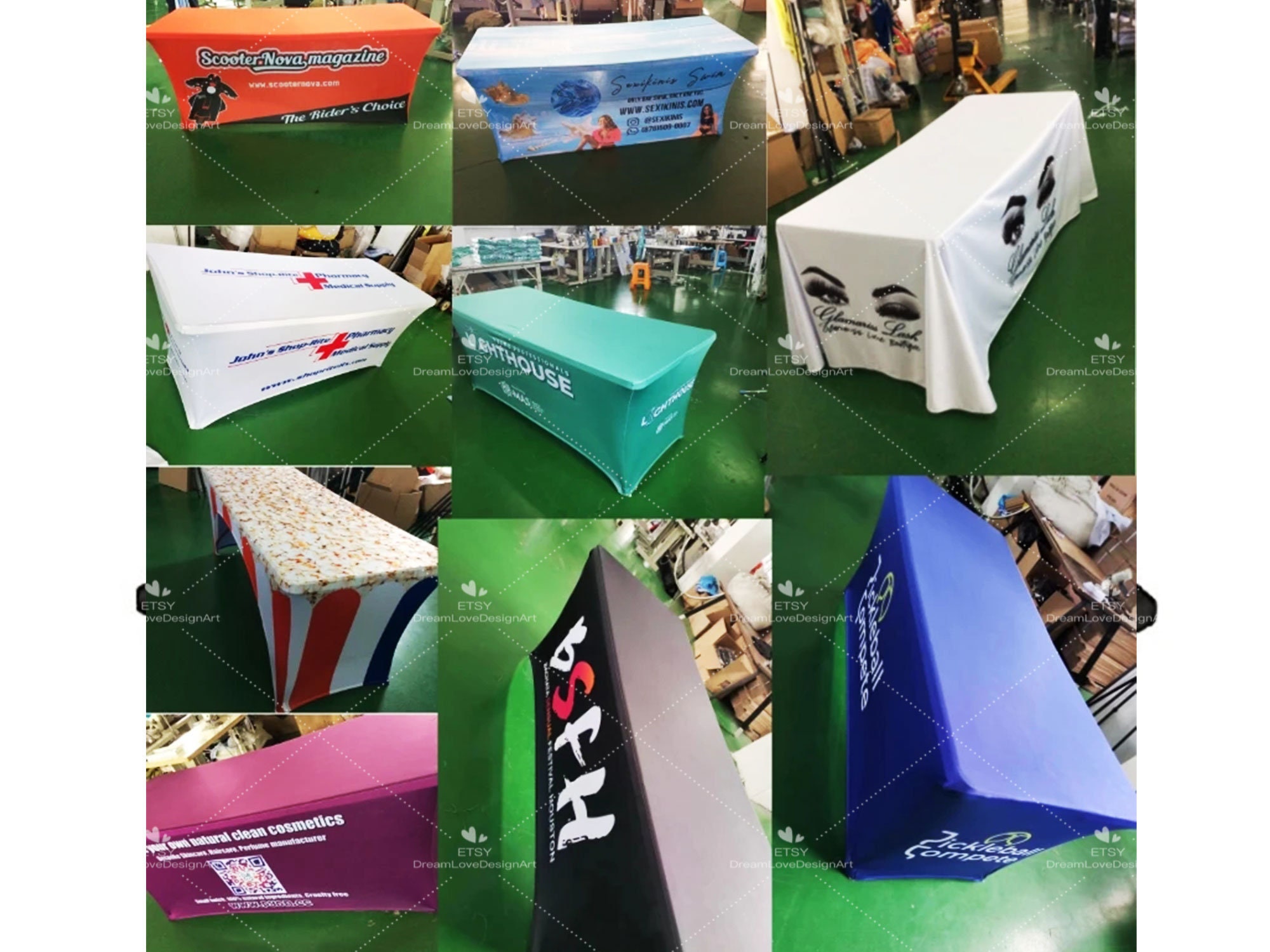 Custom Printed Spandex Table Cloth Stretch Fitted Table Cover Logo ...