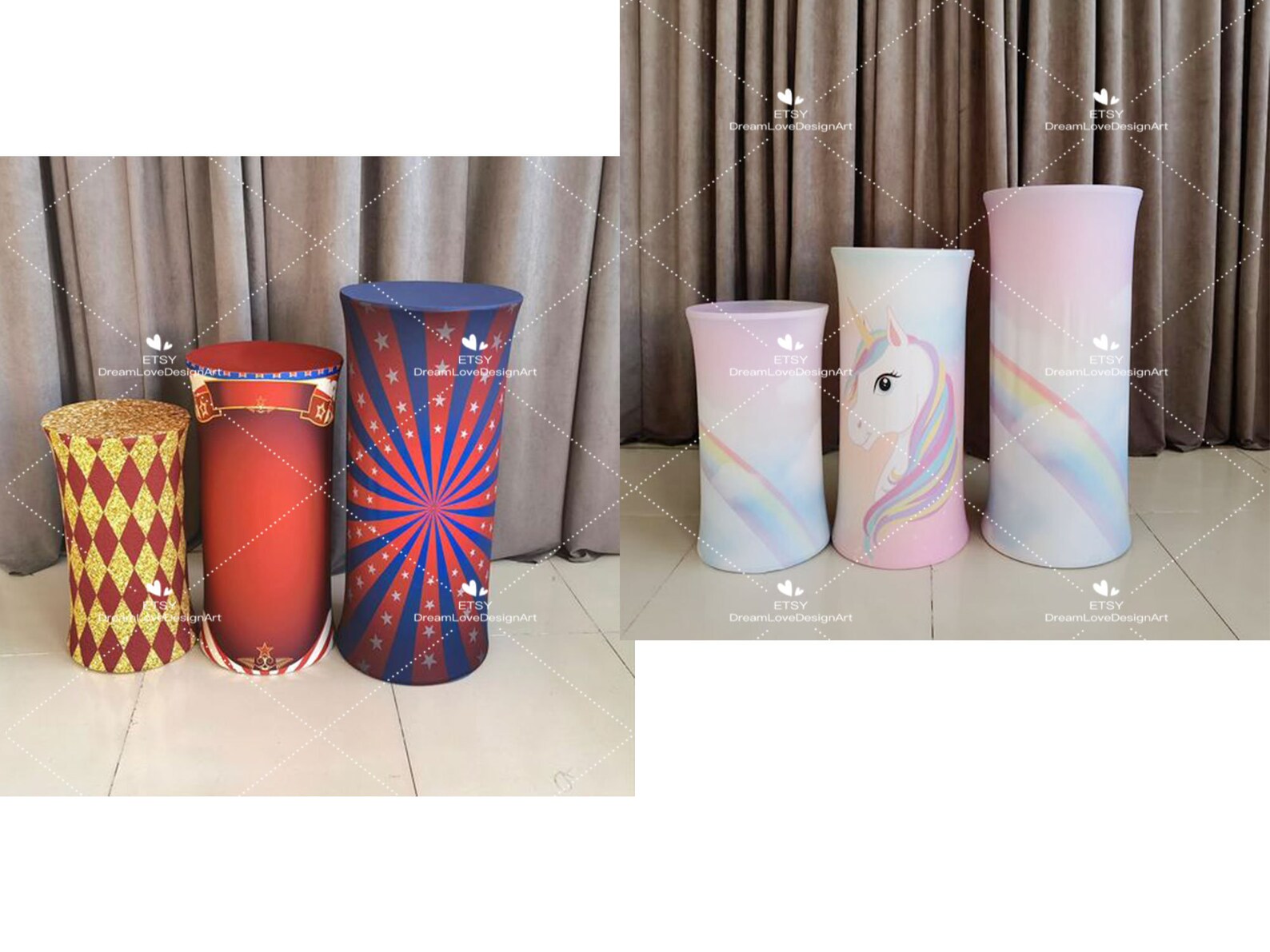 Circus Cylinder Covers Plinth Pedestal Custom Table Stretch Cloth ...