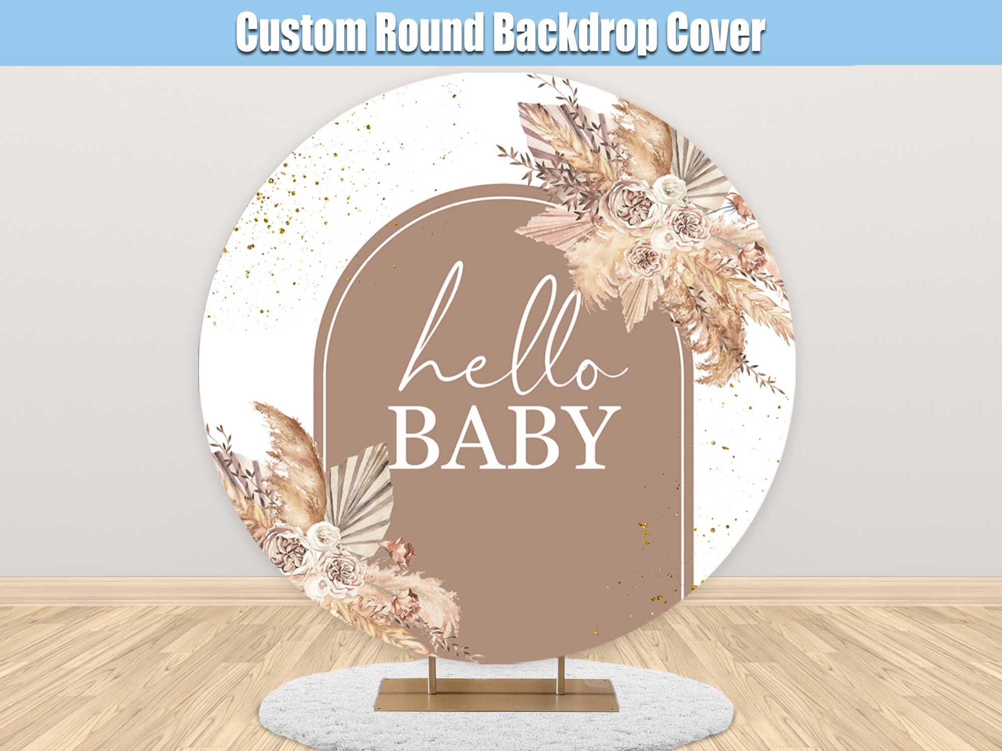 Bohemian Baby Shower Round Backdrop Cover Boho Autumn Flowers - Etsy
