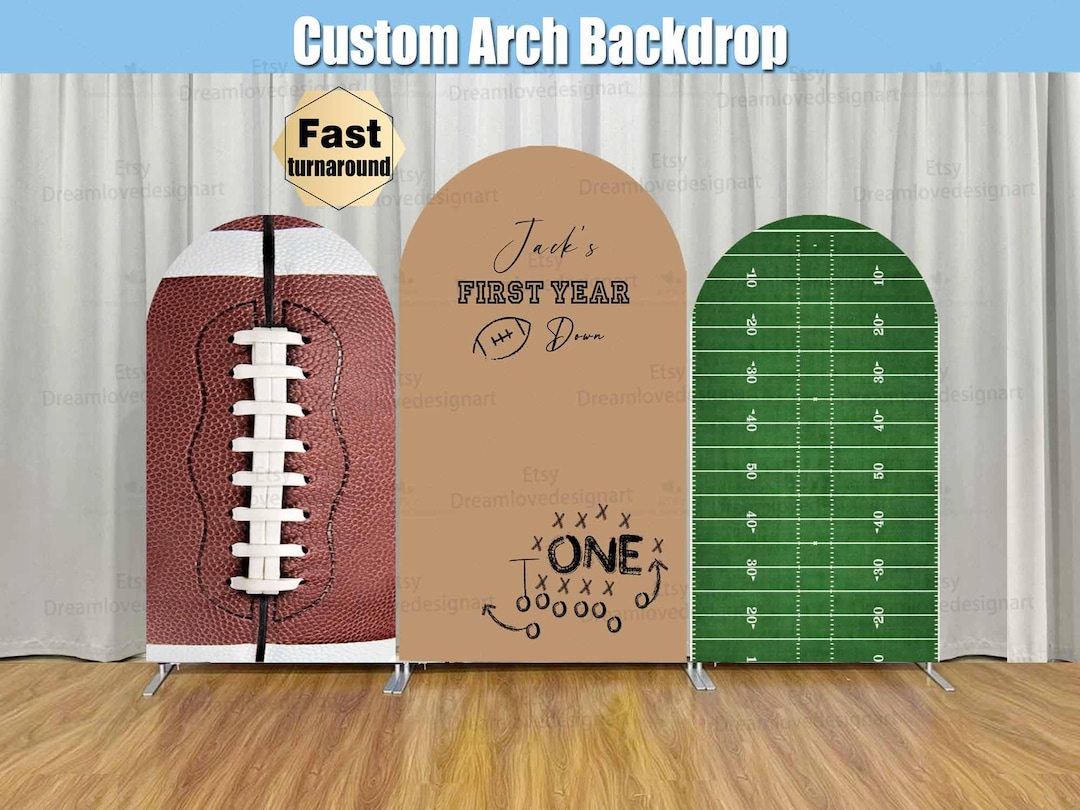 First Year Down Arch Backdrop Cover Stand Soccer Football Birthday ...