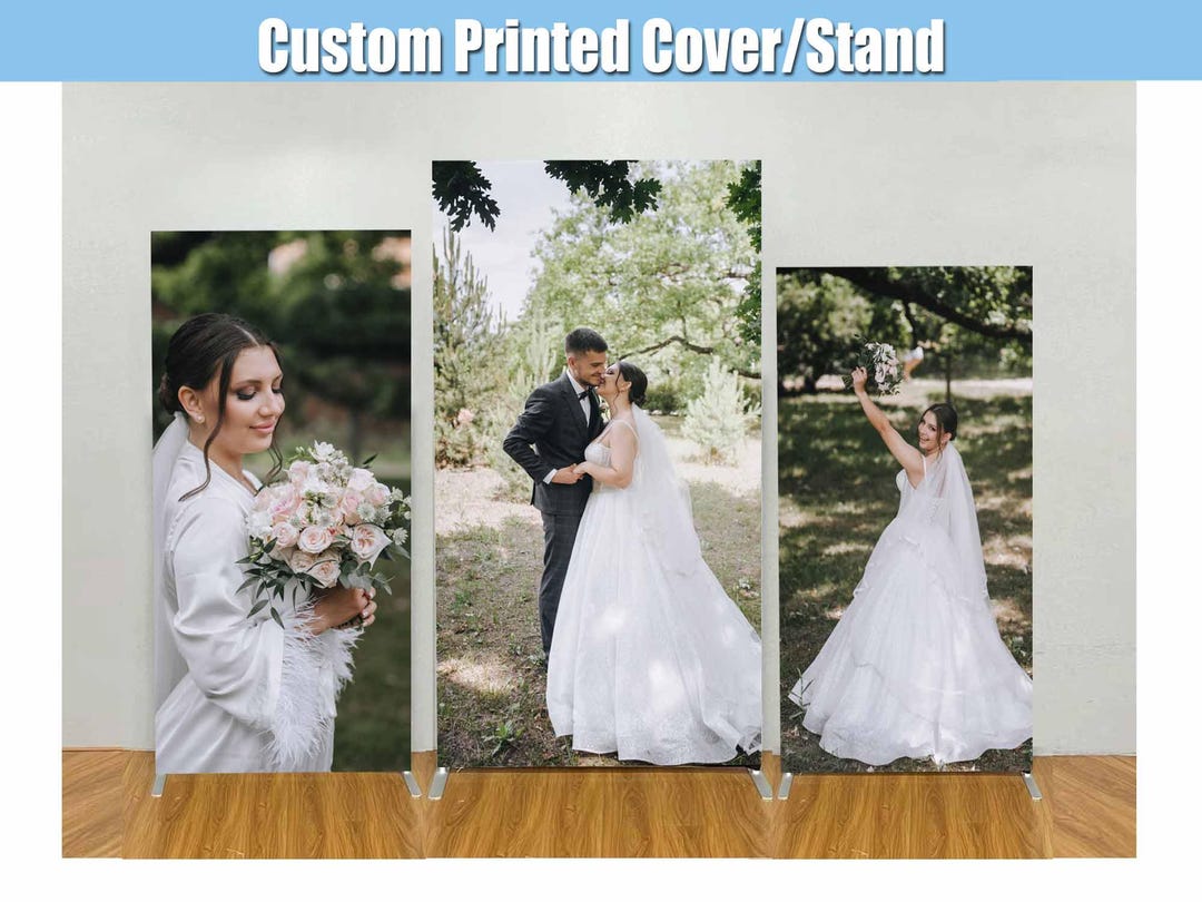 Wedding Photo Backdrop Cover Stand Custom Party Rectangle Board Bride ...