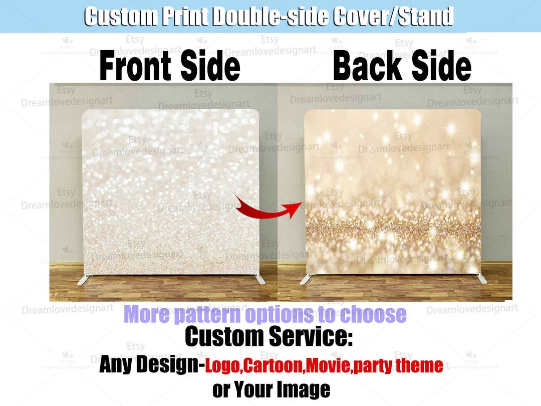 Photo Booth Square Backdrop Studio Gold Bokeh Glitter Custom Cover ...