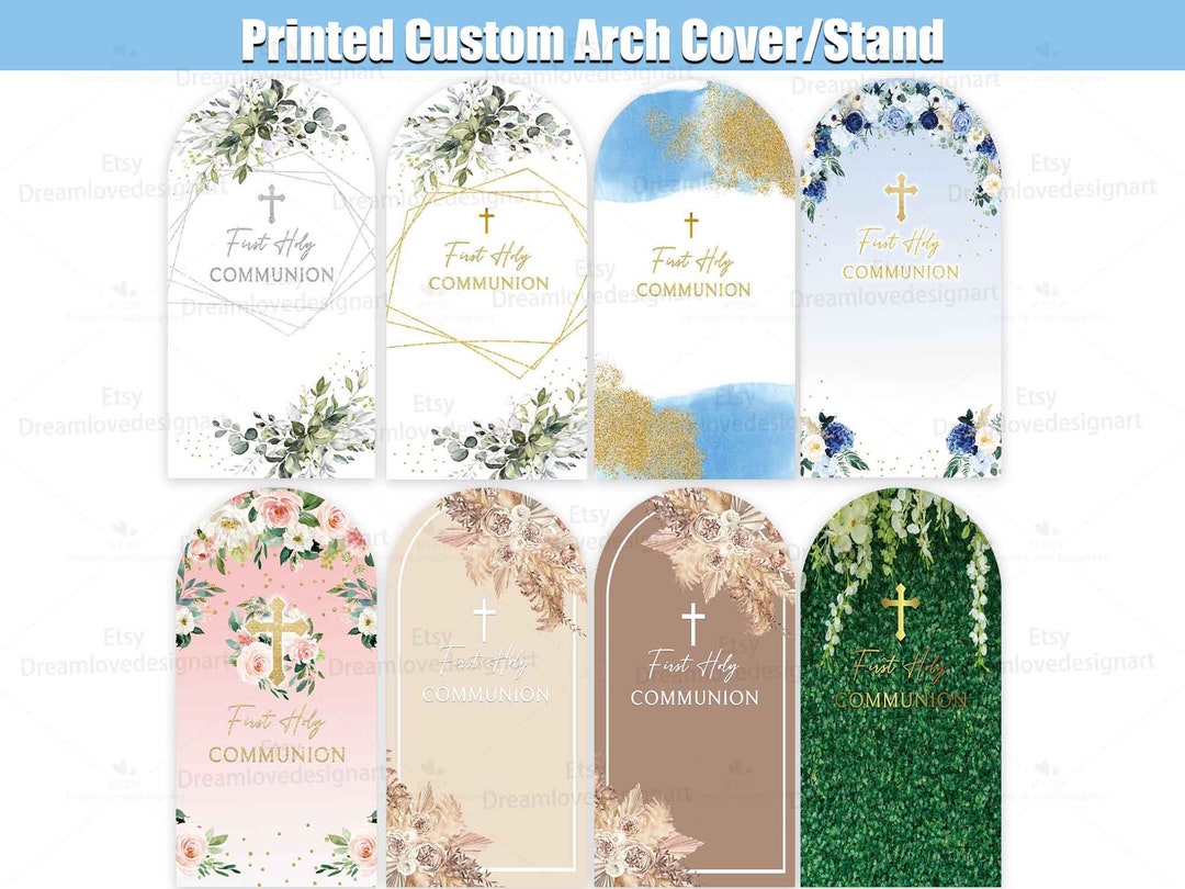 First Holy Communion Arch Backdrop Cover Stand 1st Party Custom Baby ...
