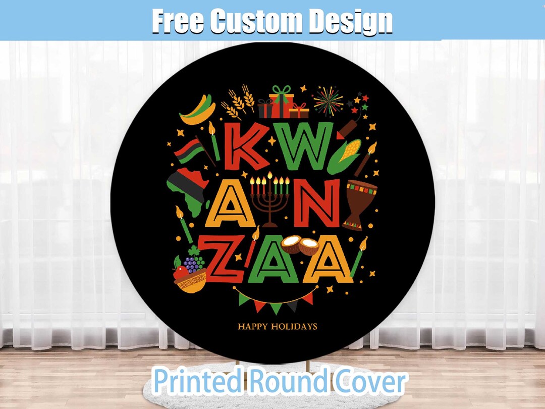 Kwanzaa Round Backdrop Cover Holiday Festival Circle Backdrop Custom ...