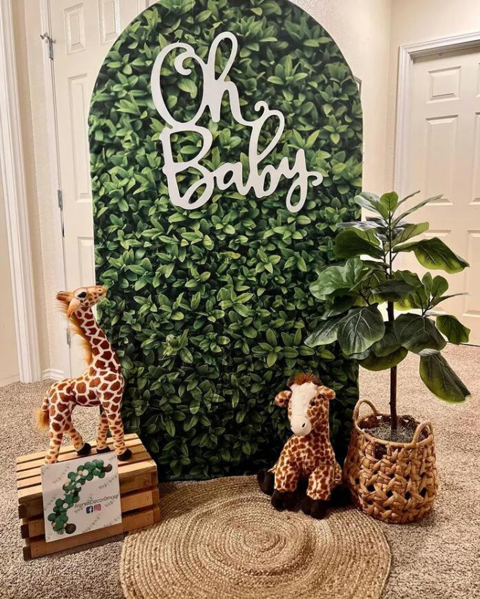 Green Grass Arch Backdrop Cover Stand Custom Greenery Leaves Birthday ...