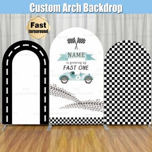 Fast One Birthday Arch Backdrop Cover Stand Racing Car Race Two Fast ...