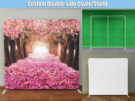 Pink Flowers Forest Backdrop Double-sided Cover Stand Frame - Etsy