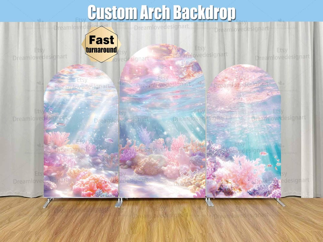 Under the Sea Arch Backdrop Cover Stand Mermaid Ocean Baby Girl ...