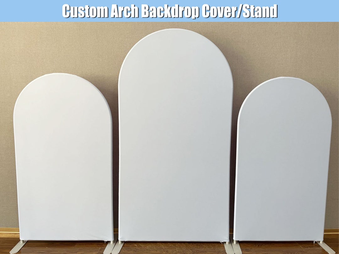 White Arch Backdrop Stand Frame Double-sided Fabric Stretchy Cover ...