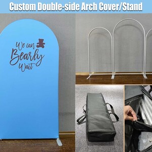 Bear Baby Shower Arch Backdrop Blue We Can Bearly Wait Party Balloon ...