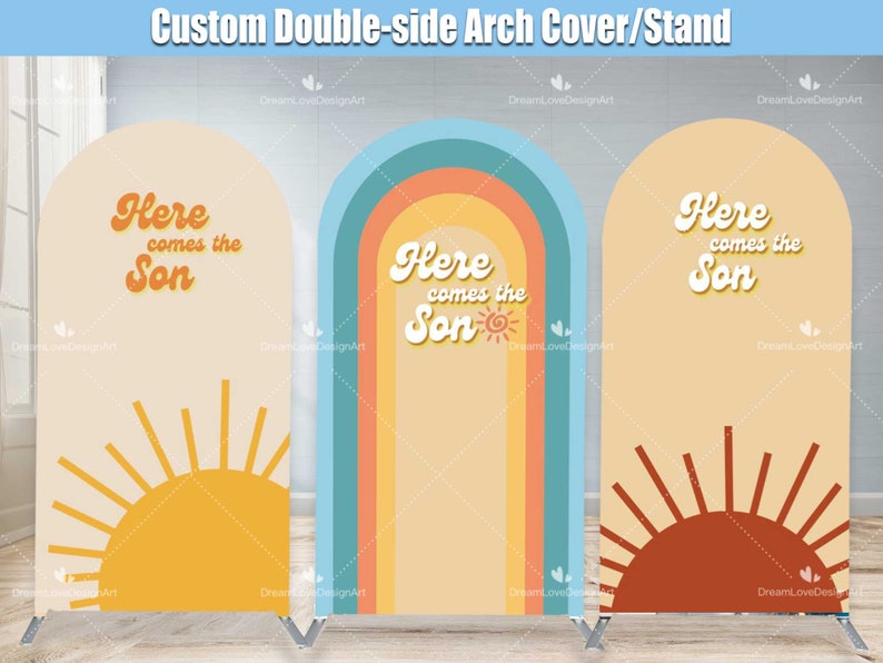 Boy Baby Shower Arch Backdrop Cover Here Comes the Son Party - Etsy