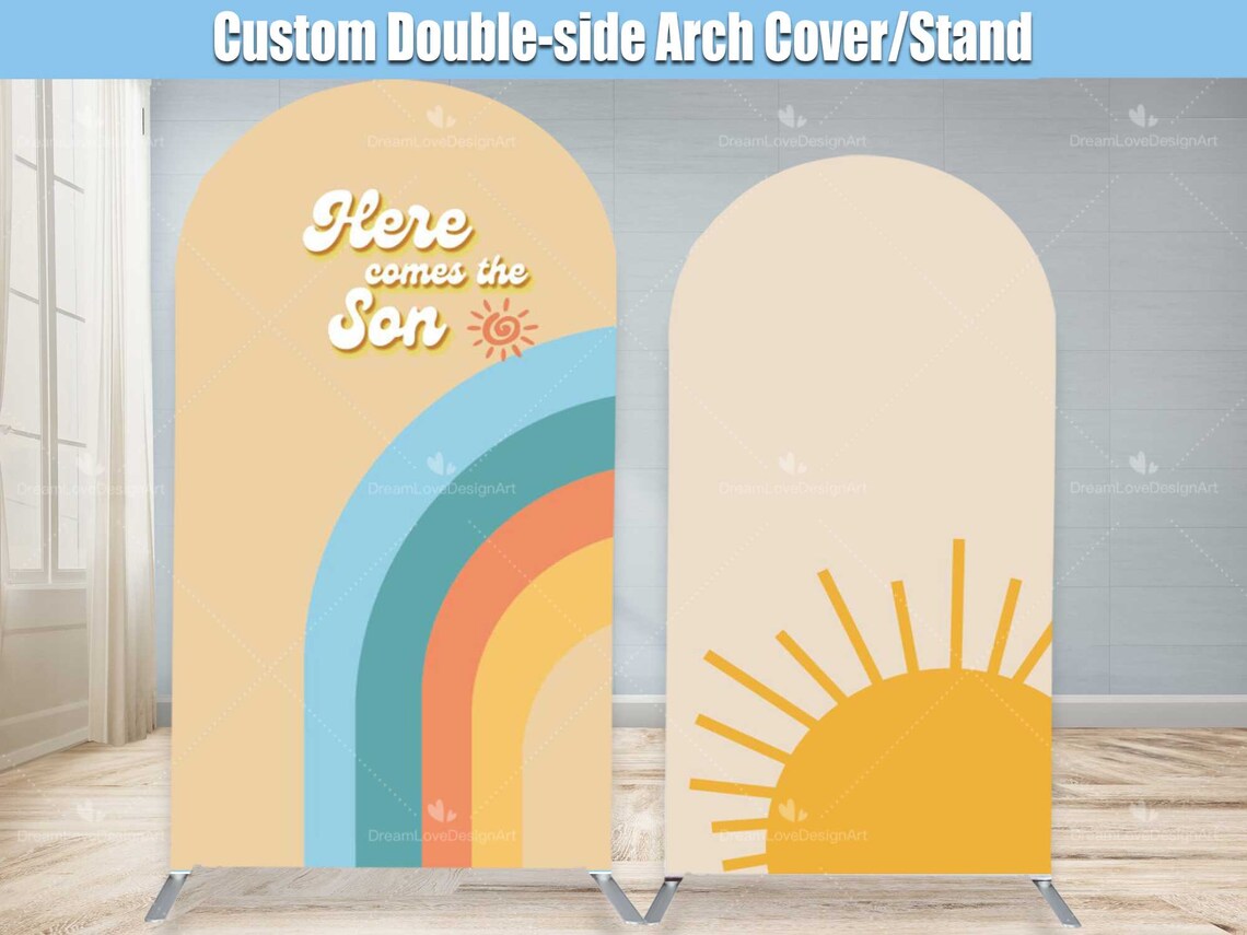 Boy Baby Shower Arch Backdrop Cover Here Comes the Son Party - Etsy