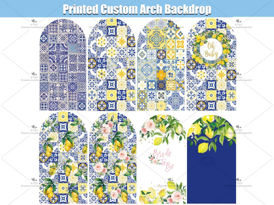Mediterranean Arch Backdrop Stand Cover Custom Positano Bridal Shower ...