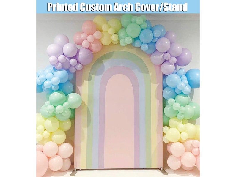 Rainbow Pink Arch Backdrop Cover Custom Groovy Purple Kids - Etsy