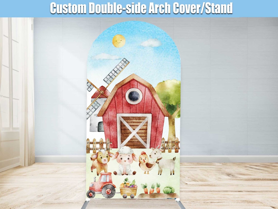 Farm Arch Backdrop Cover Barn Animals Boy Girl Party Balloons Arch ...