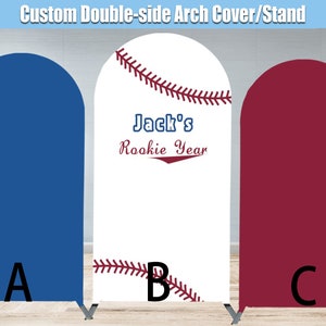 Baseball Arch Backdrop Cover Stand Custom Rookie Year Birthday Baby Boy ...