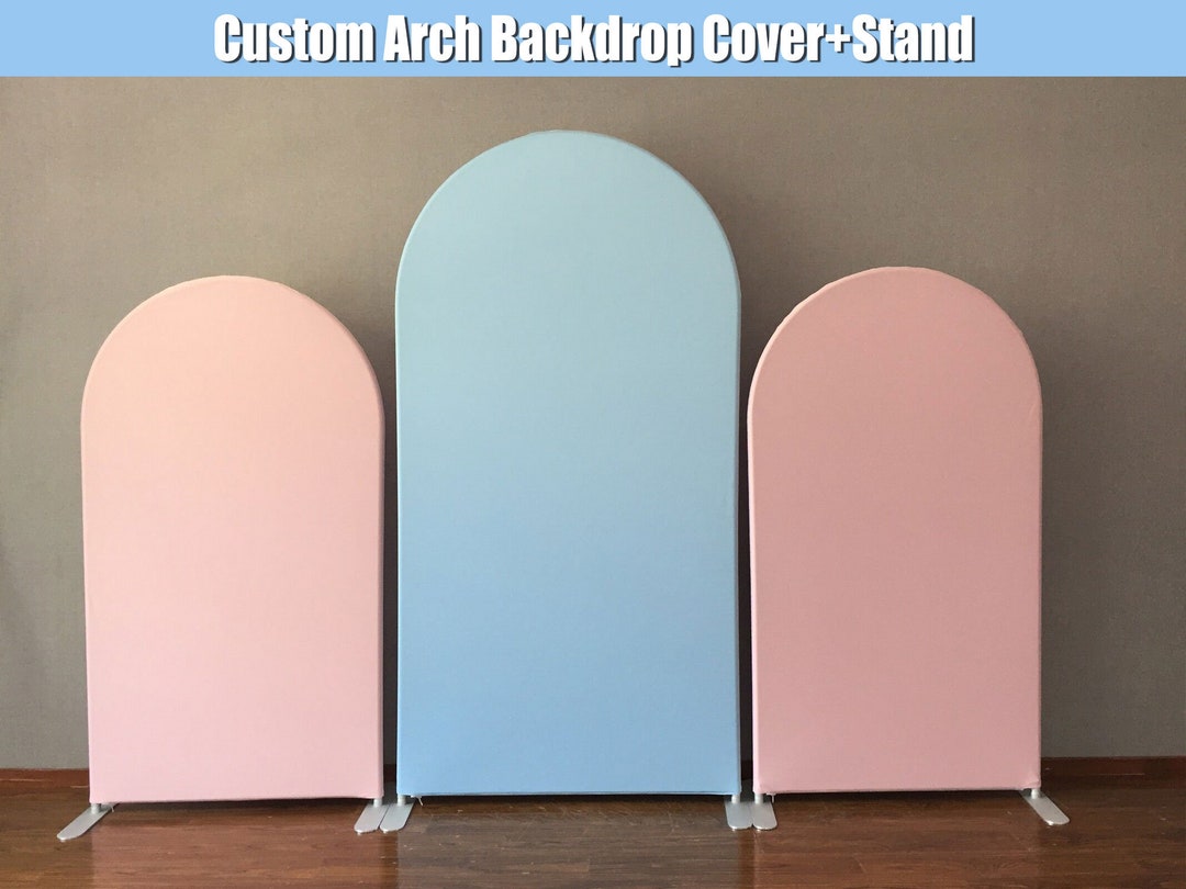 Custom Arched Backdrop Stand Frame Double-sided Fabric Cover Blue Pink ...
