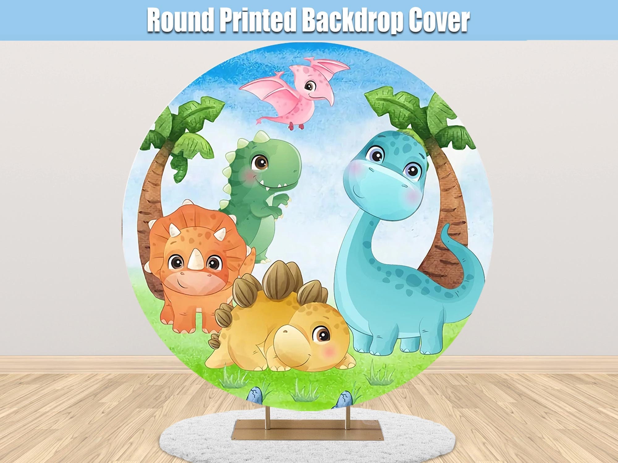 Cartoon Dinosaur Round Backdrop,dinosaur Backdrop,dinosaur Round Cover ...
