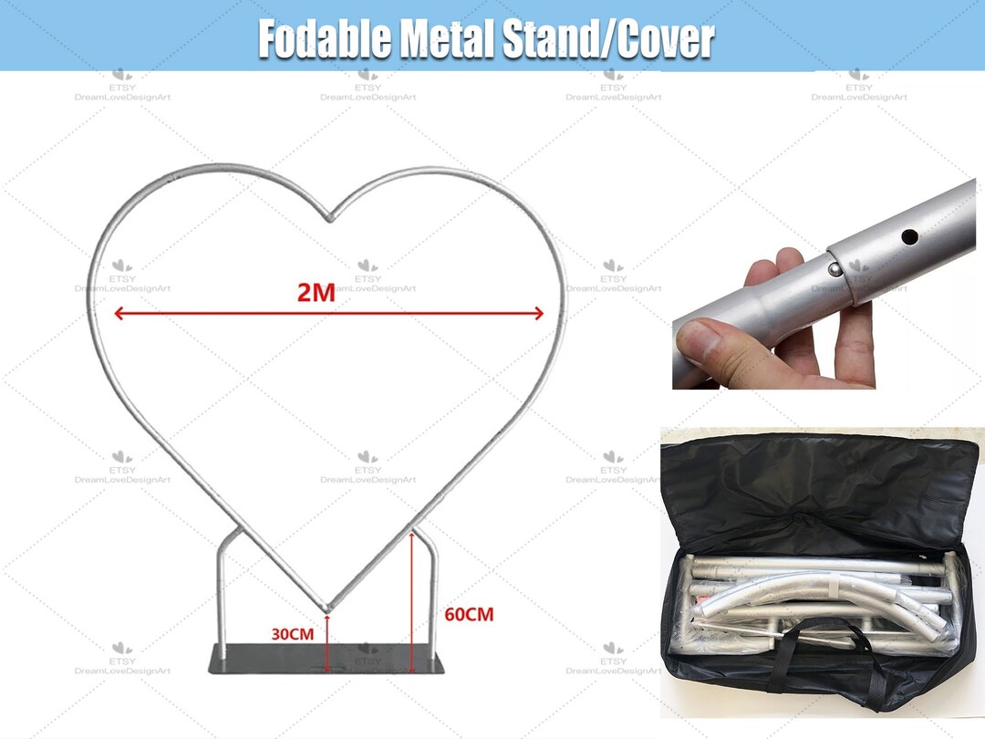 Valentine's Day Heart Backdrop Arch Stand Frame Love Balloon Garland ...