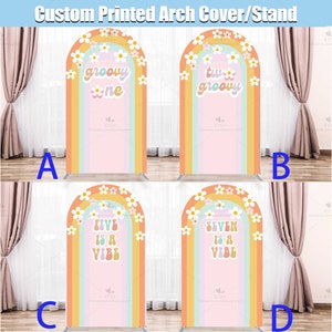 Two Groovy One Arch Backdrop Cover Stand Daisy Retro Hippie Baby Girl ...