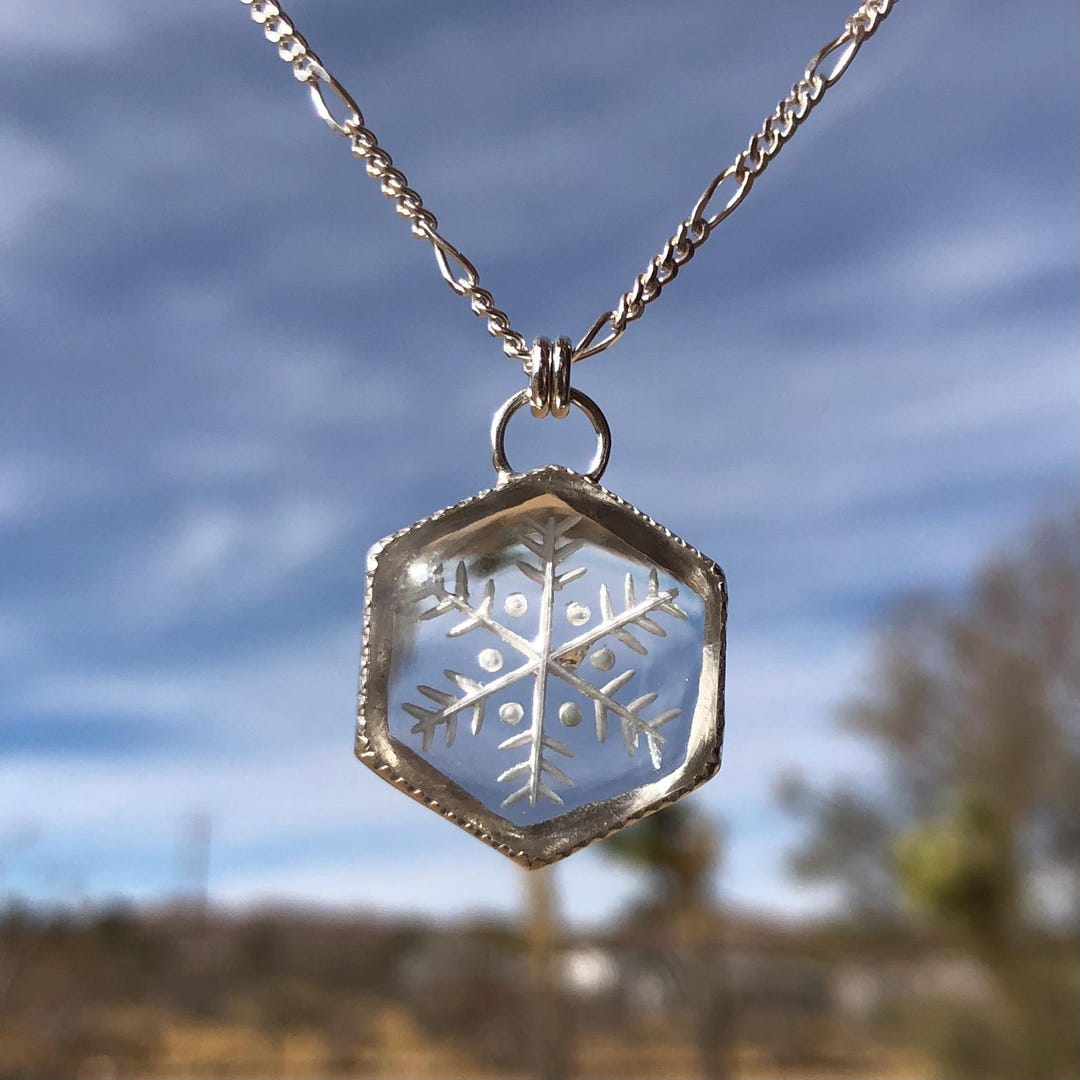 Snowflake Quartz Christmas Handmade Sterling Silver Pendant - Etsy