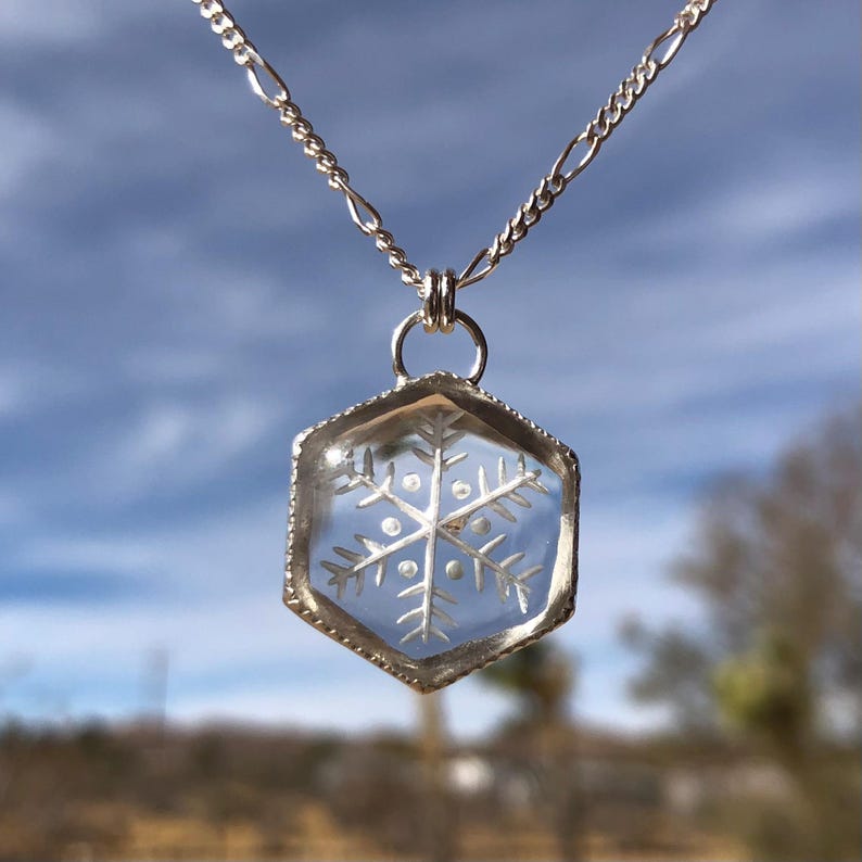 Snowflake Quartz Christmas Handmade Sterling Silver Pendant - Etsy