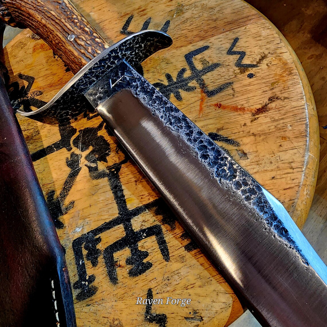 Raven Forge Hand-forged Bowie MASSIVE 12" Blade, Razor Sharp & Built to ...
