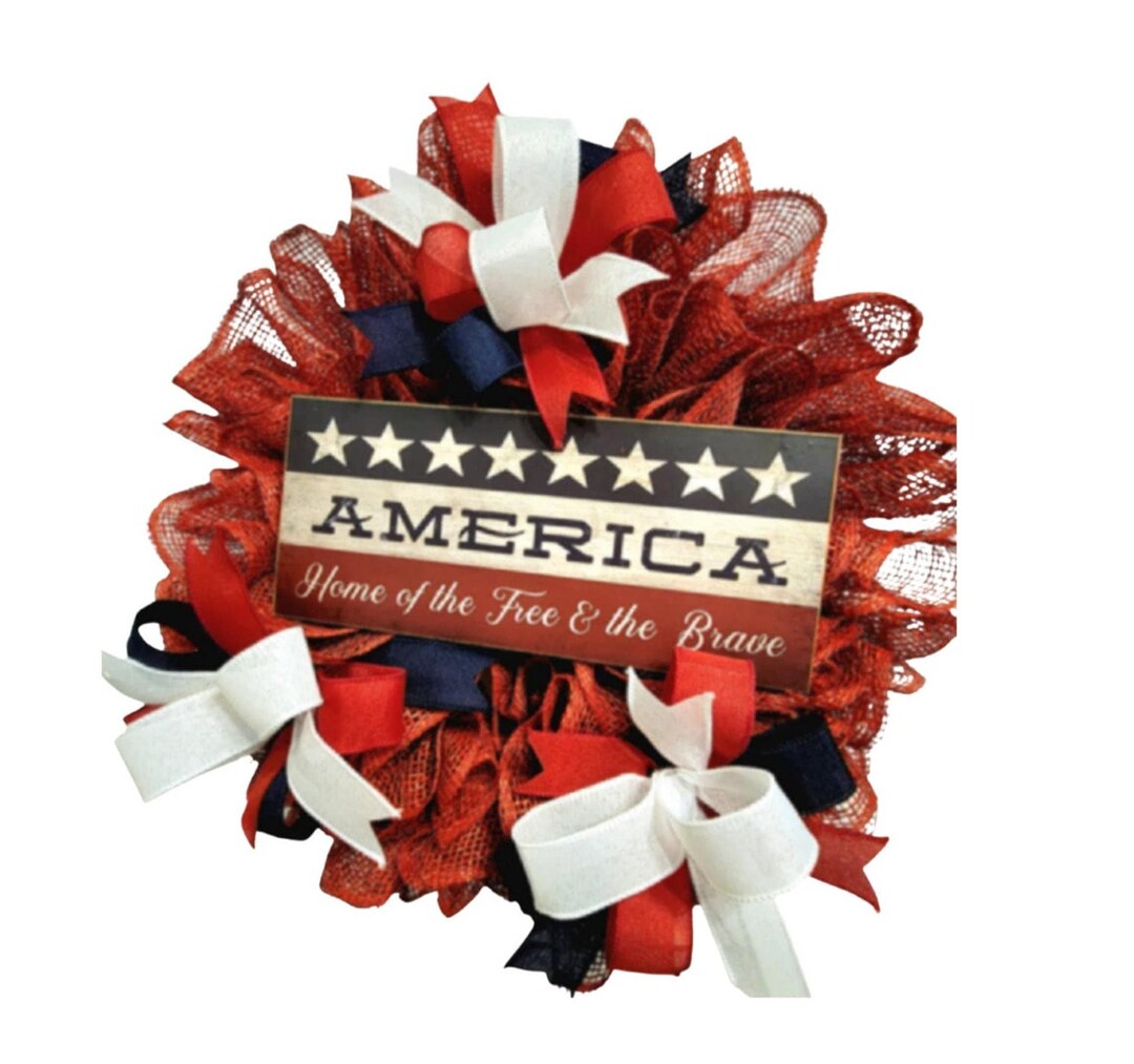 DIY Patriotic Wreath Kit, Beginner Level Easy to Make, America Home of ...