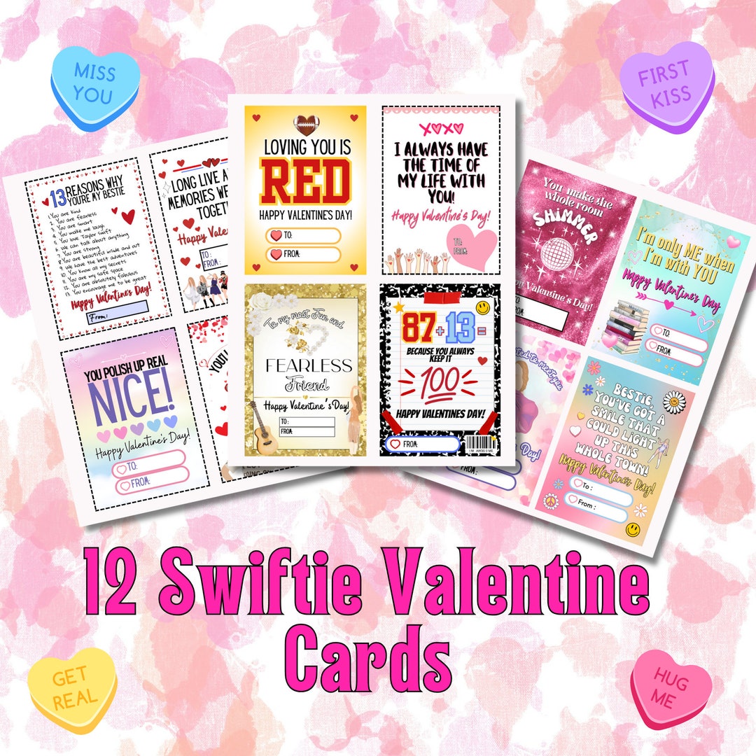 Taylor Swift Valentines Card, Valentine Cards, Valentines Gift , DIY ...