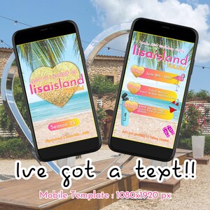 Island Inspired Birthday Invitation, Pool Party Invitation, Luv Island ...