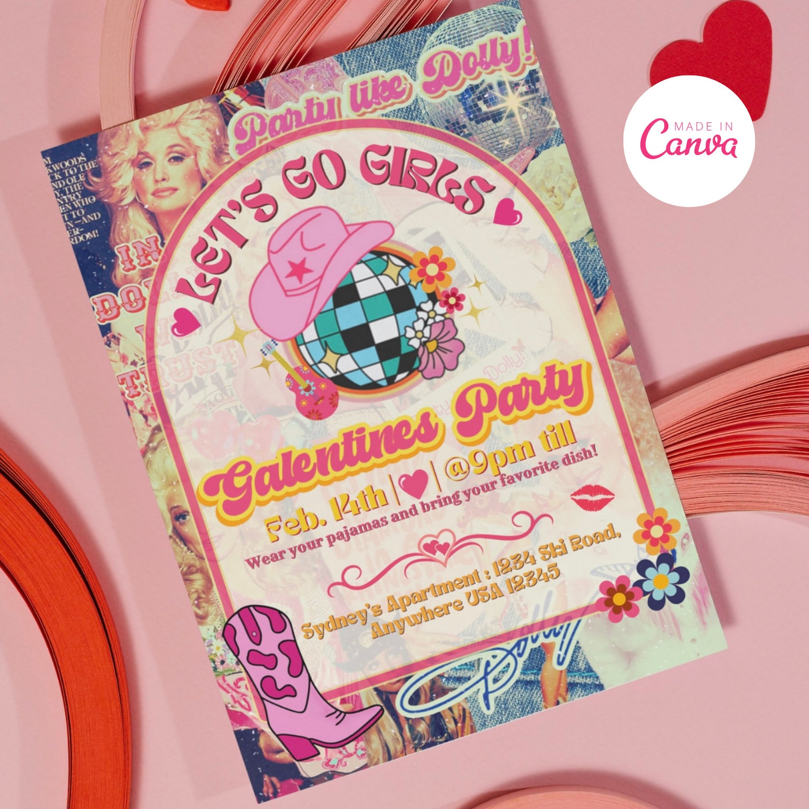 Dolly Inspired, Birthday Party, Galentines Day, Valentines Printables ...
