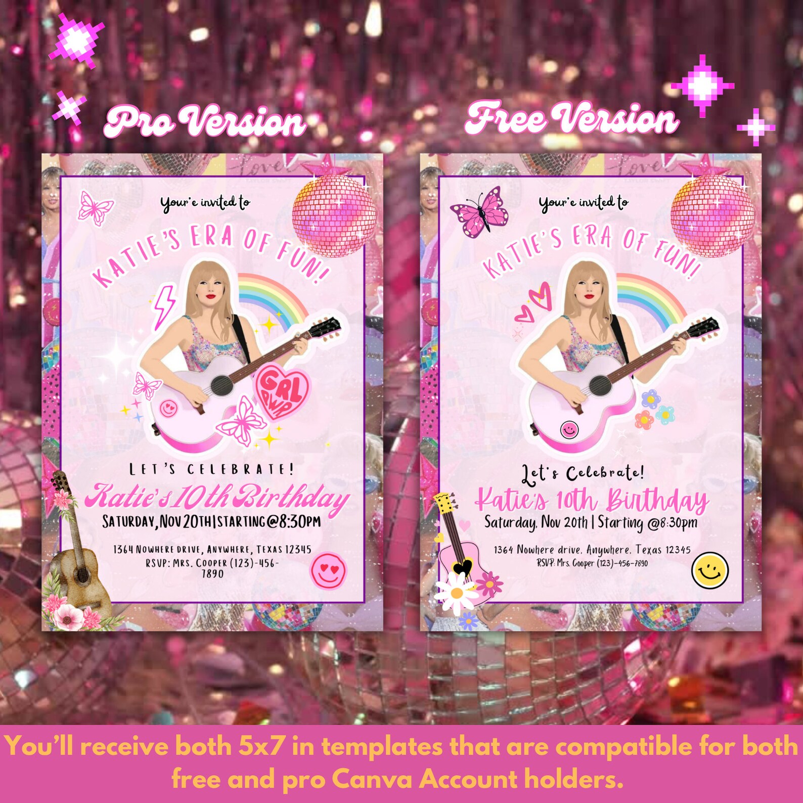 Eras Swiftie Inspired Birthday Party Swiftie Merch invitation Template ...