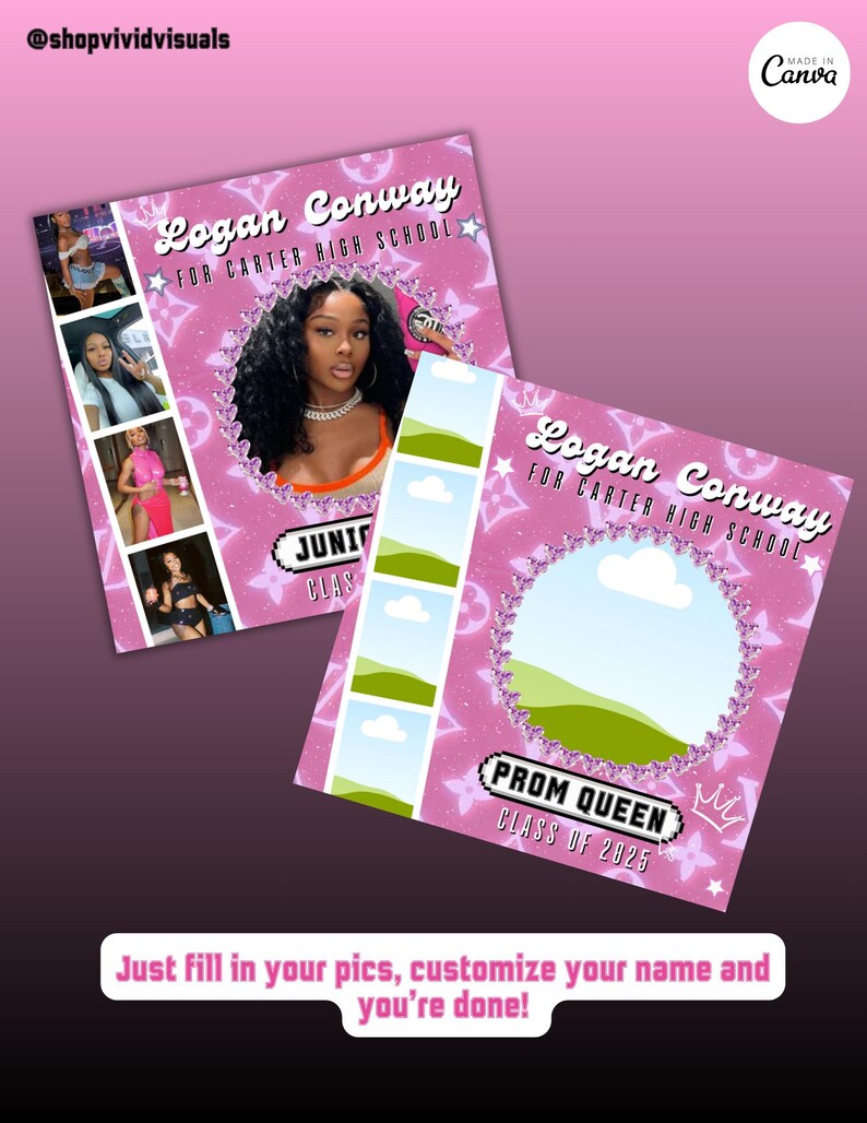Homecoming Queen Campaign Flyer Bundle: Social Media Templates (digital ...