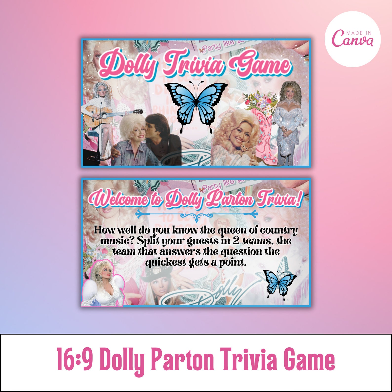 Dolly Parton, Kids Party Bundle, Birthday Games, Coloring Pages, Party ...