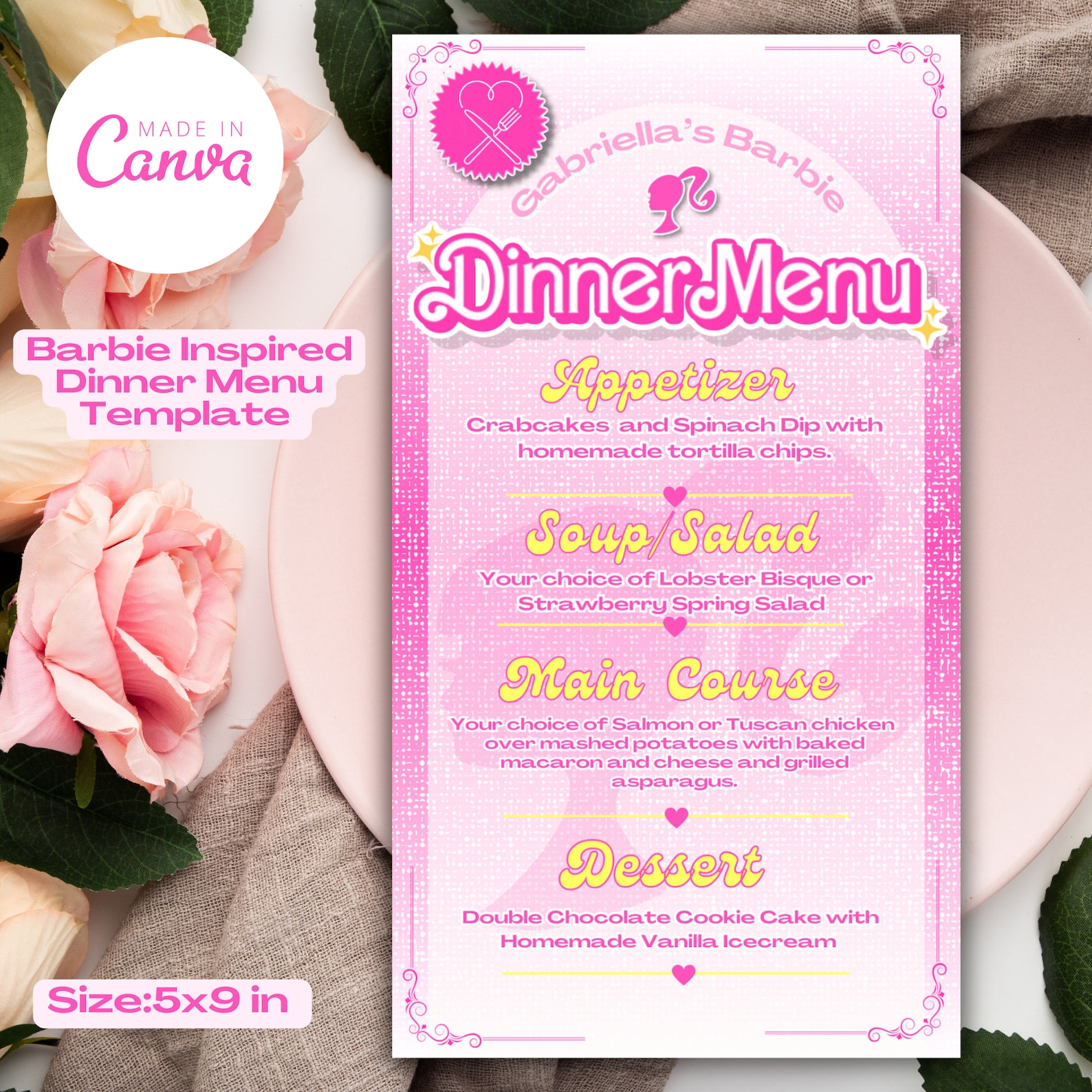 Pink Doll Inspired Menu || Birthday Dinner Party|| Dinner Party Menu ...