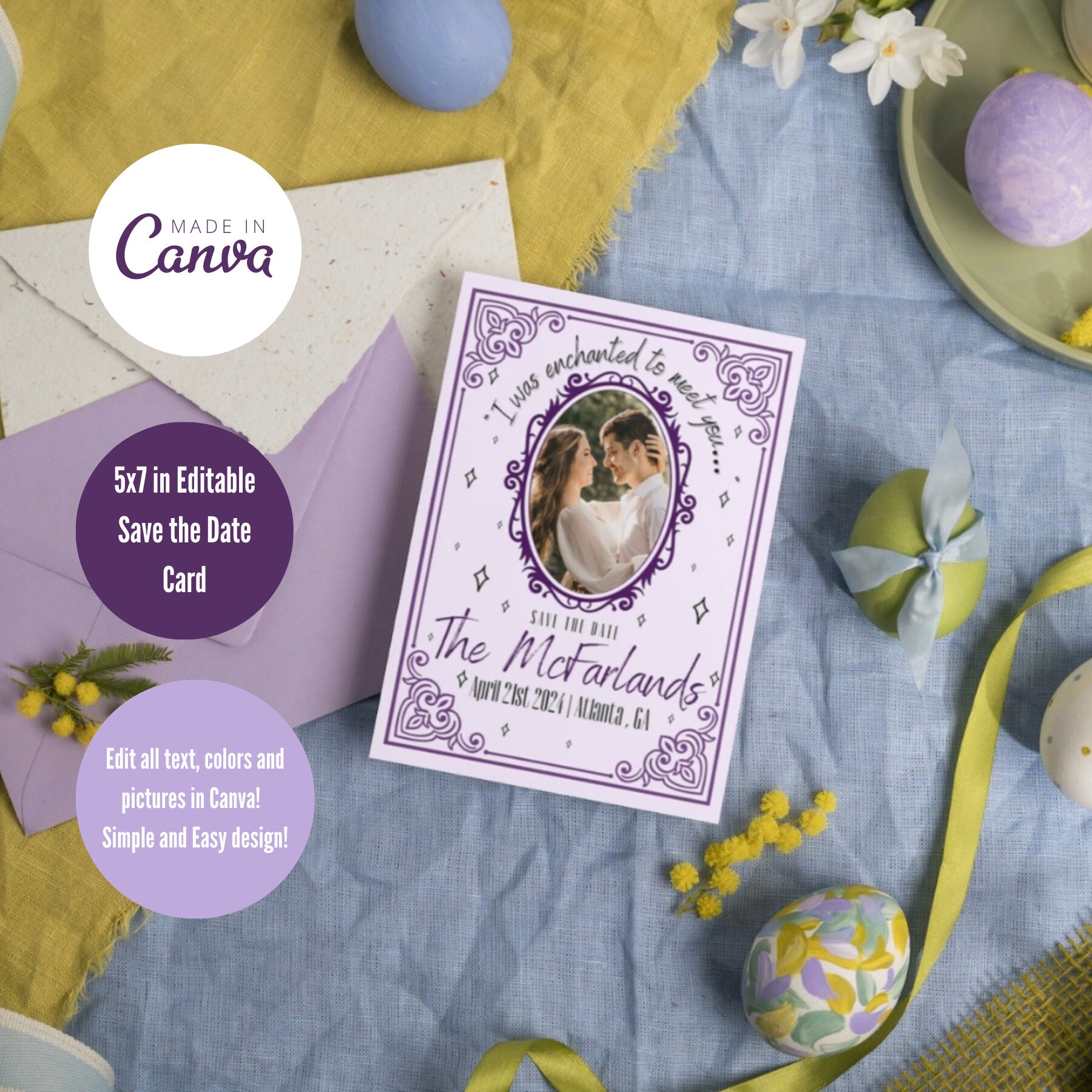 Swiftie Inspired | Purple Save the Dates| Save the Date Template ...