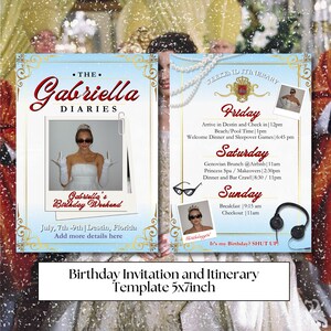 Princess Diaries Party Bundle, Invitation Template, Cocktail Menu ...