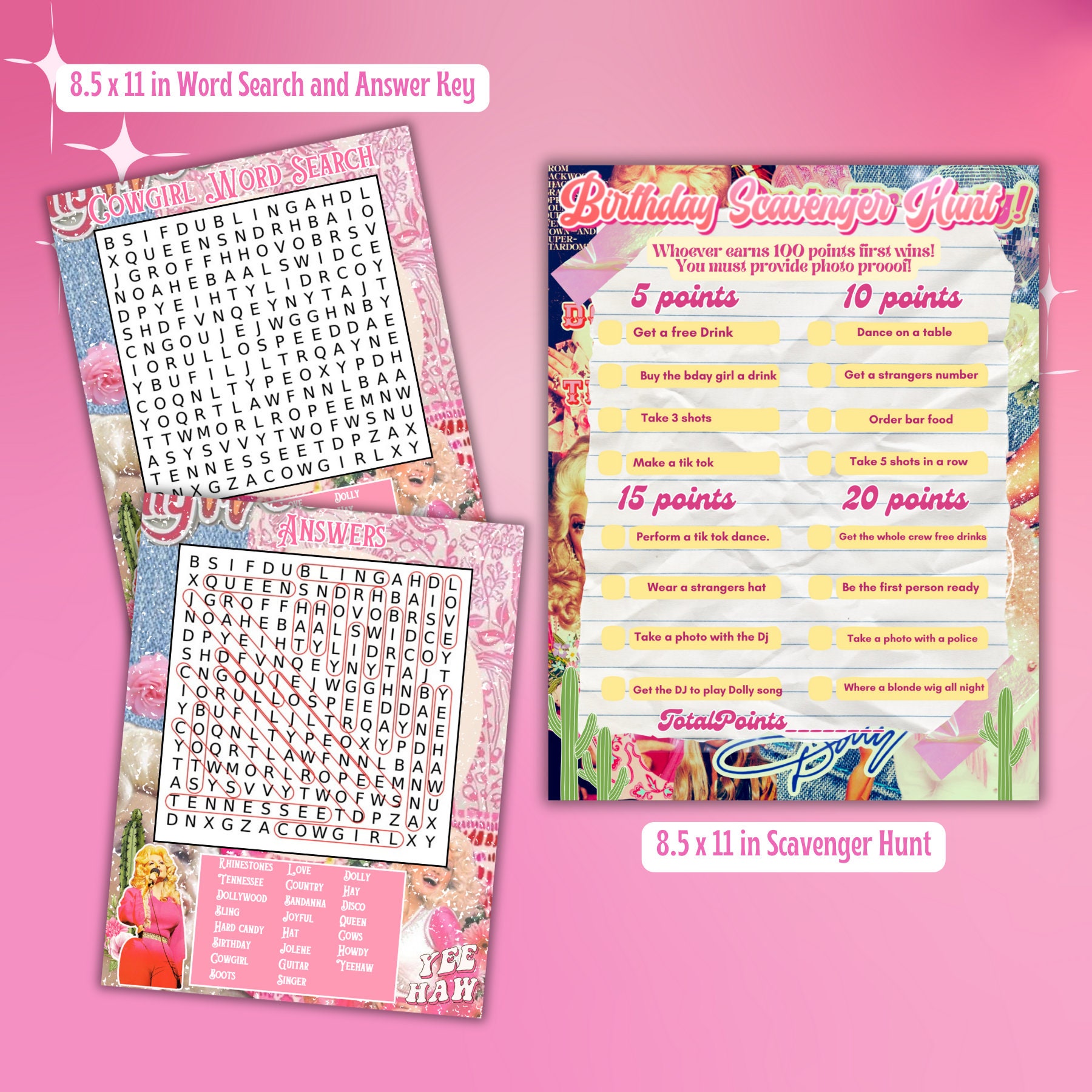Dolly Parton, Party Games, Birthday Game Bundle, Adult Party Games ...