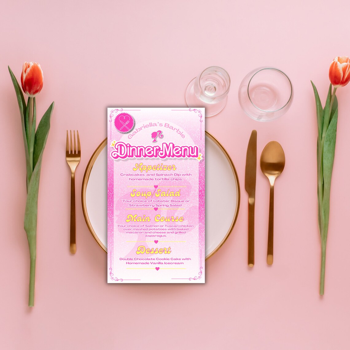 Pink Doll Inspired Menu || Birthday Dinner Party|| Dinner Party Menu ...
