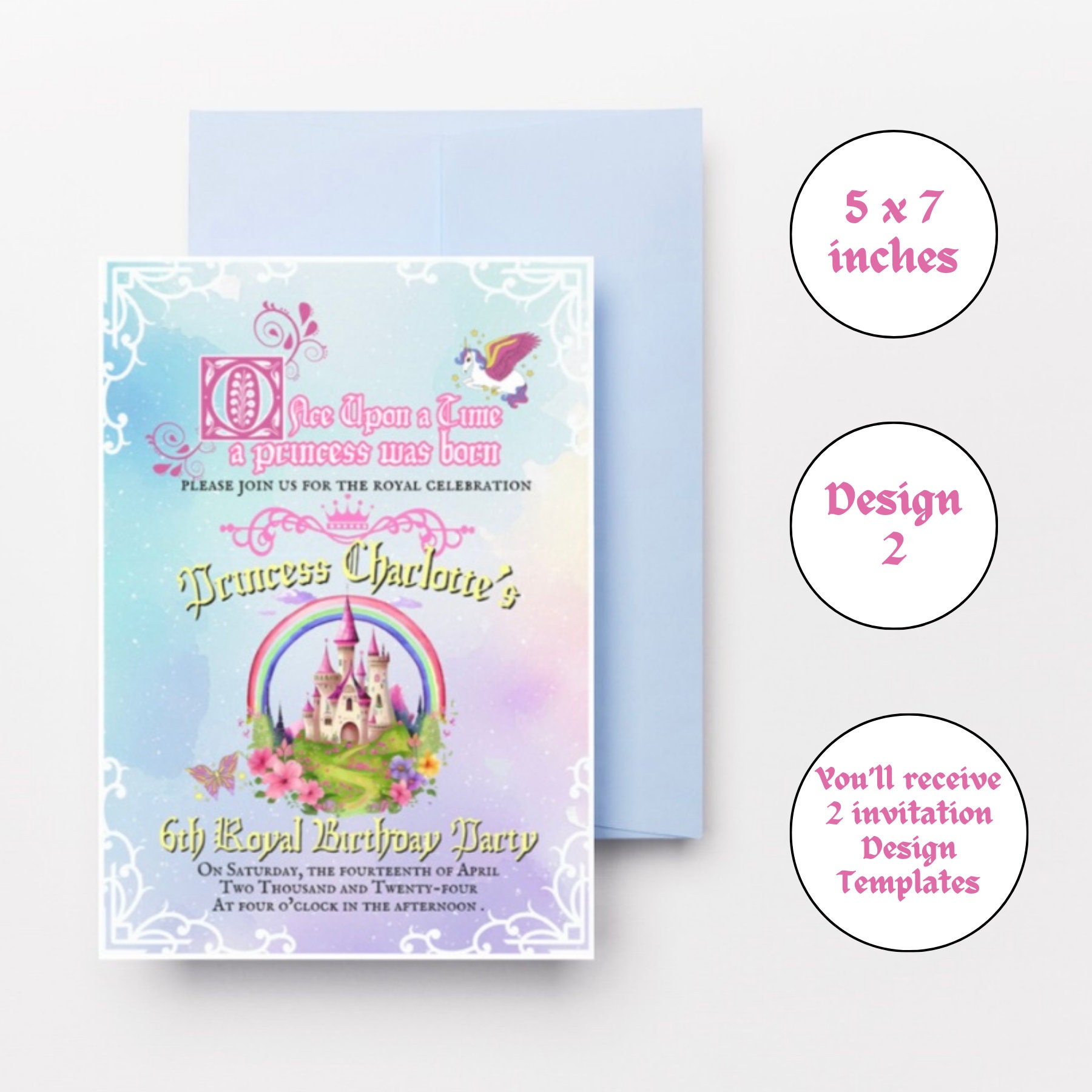 Princess Printable| Princess Party | Fairytale | Invitation Template ...