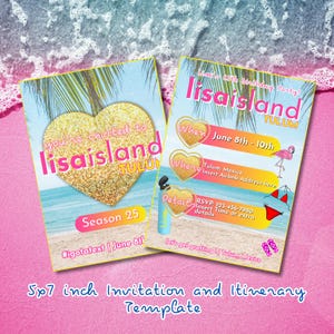 Island Inspired Birthday Invitation, Pool Party Invitation, Luv Island ...