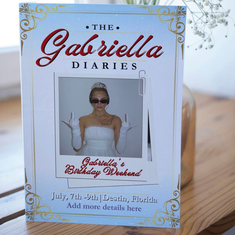 Princess Diaries Birthday Invitation & Itinerary Template (digital ...