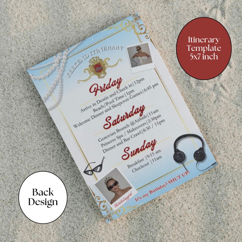 Princess Diaries Party Bundle, Invitation Template, Cocktail Menu ...