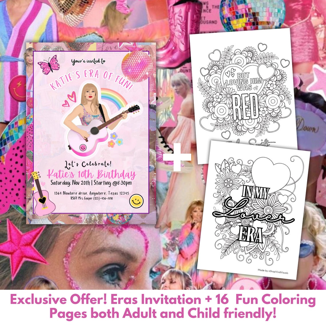 Eras Swiftie Inspired Birthday Party Swiftie Merch invitation Template ...