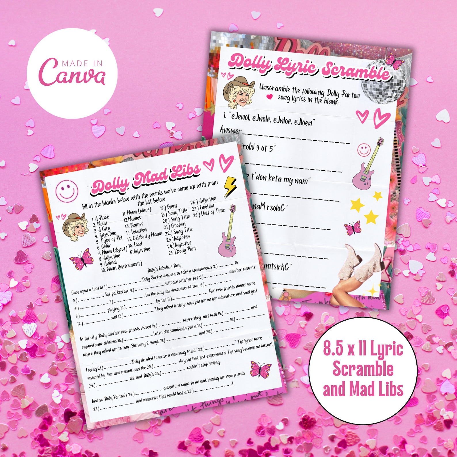 Dolly Parton, Kids Party Bundle, Birthday Games, Coloring Pages, Party ...