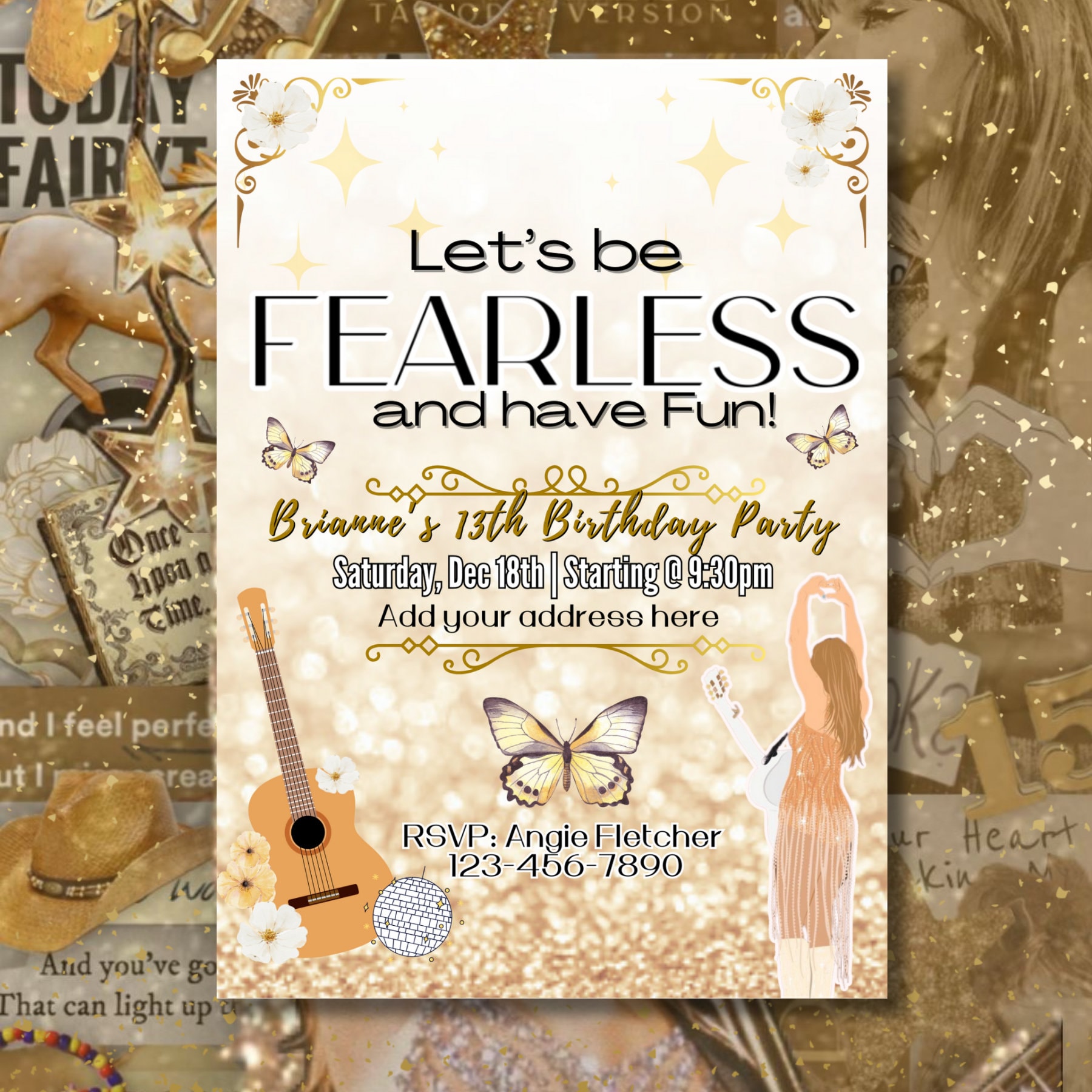 Eras | Fearless and Fun | Birthday Party | Swiftie Merch |invitation ...