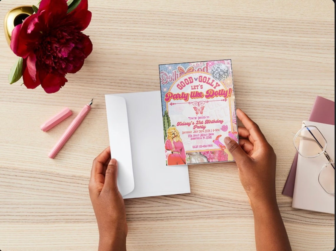 Dolly Inspired Birthday Invitation Dolly Template Girly - Etsy